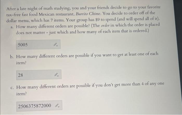 Solved After a late night of math studying, you and your | Chegg.com