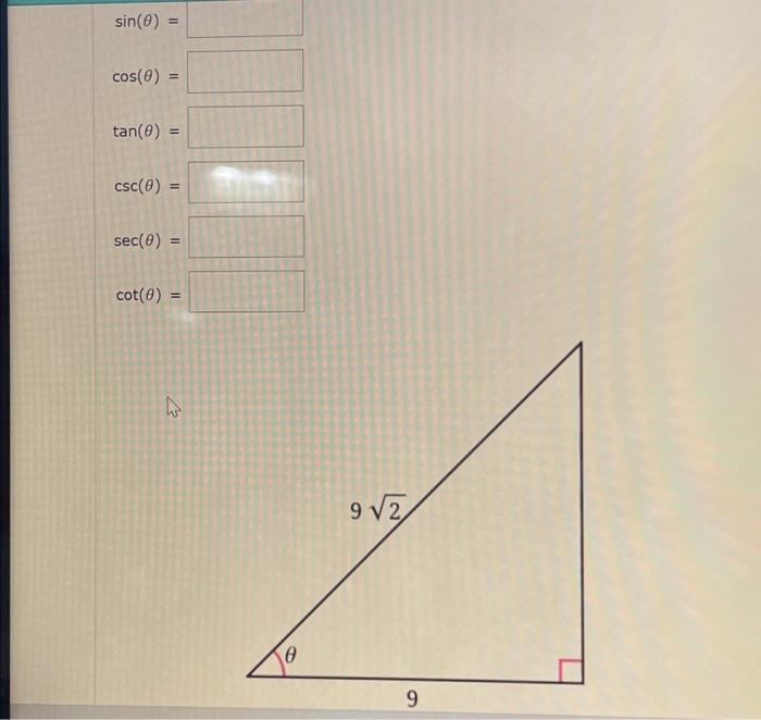 Solved sin(0) cos(0) = HI tan(e) = csc(0) = sec(0) = cot(e) | Chegg.com
