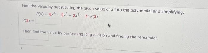 Solved Find the value by substituting the given value of x | Chegg.com