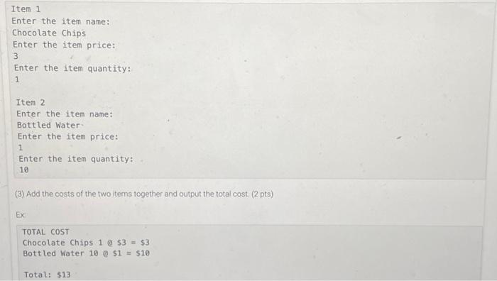 Solved (1) Build the itemTopurchase class with the following | Chegg.com