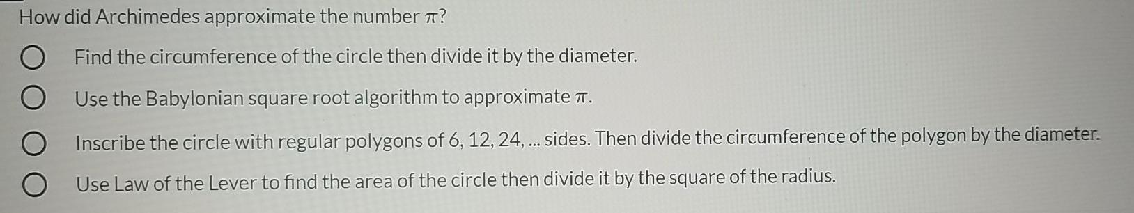 Solved How did Archimedes approximate the number 7? Find the | Chegg.com