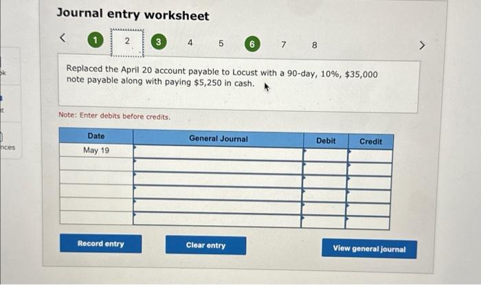 Solved Journal entry worksheet 578 Replaced the April 20 | Chegg.com