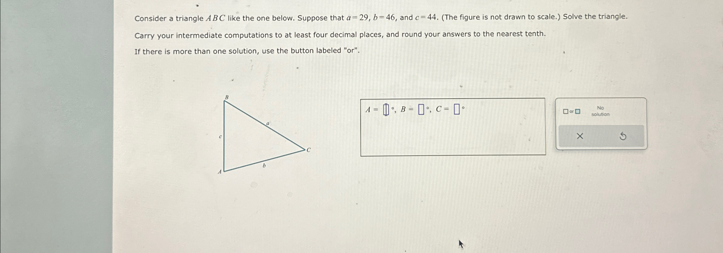 Solved Consider a triangle ABC like the one below. Suppose | Chegg.com