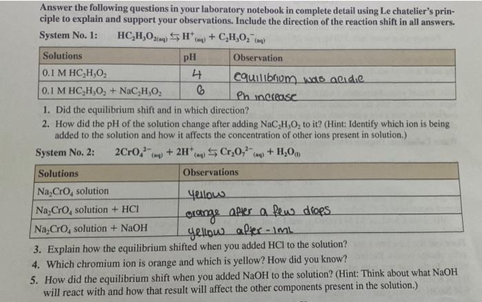 Solved Answer the following questions in your laboratory | Chegg.com