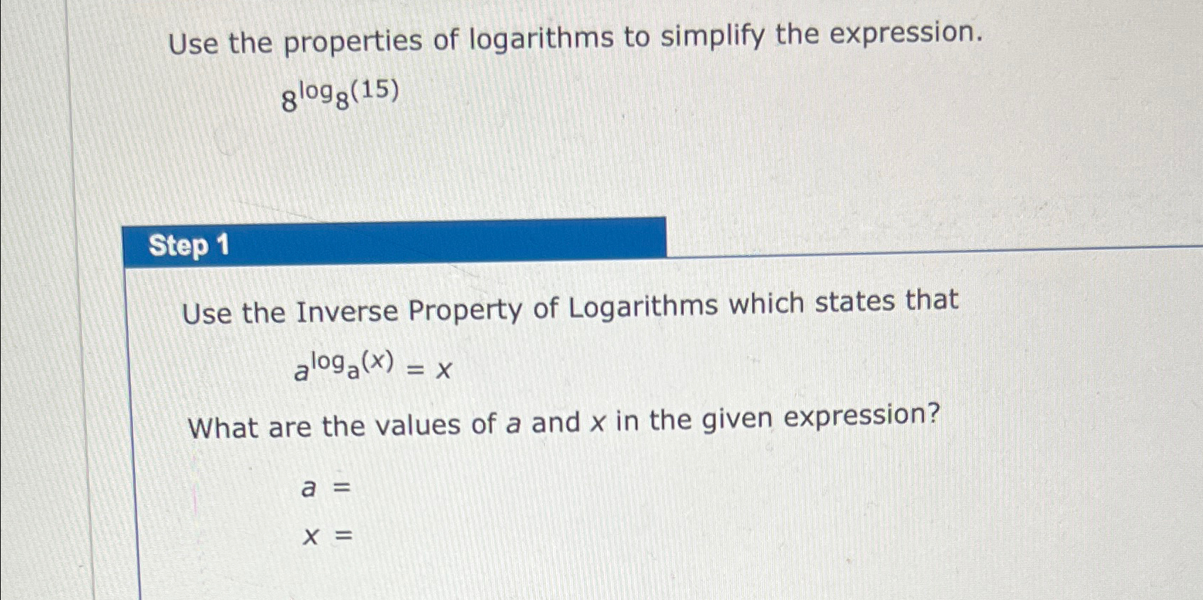 Solved Use the properties of logarithms to simplify the | Chegg.com