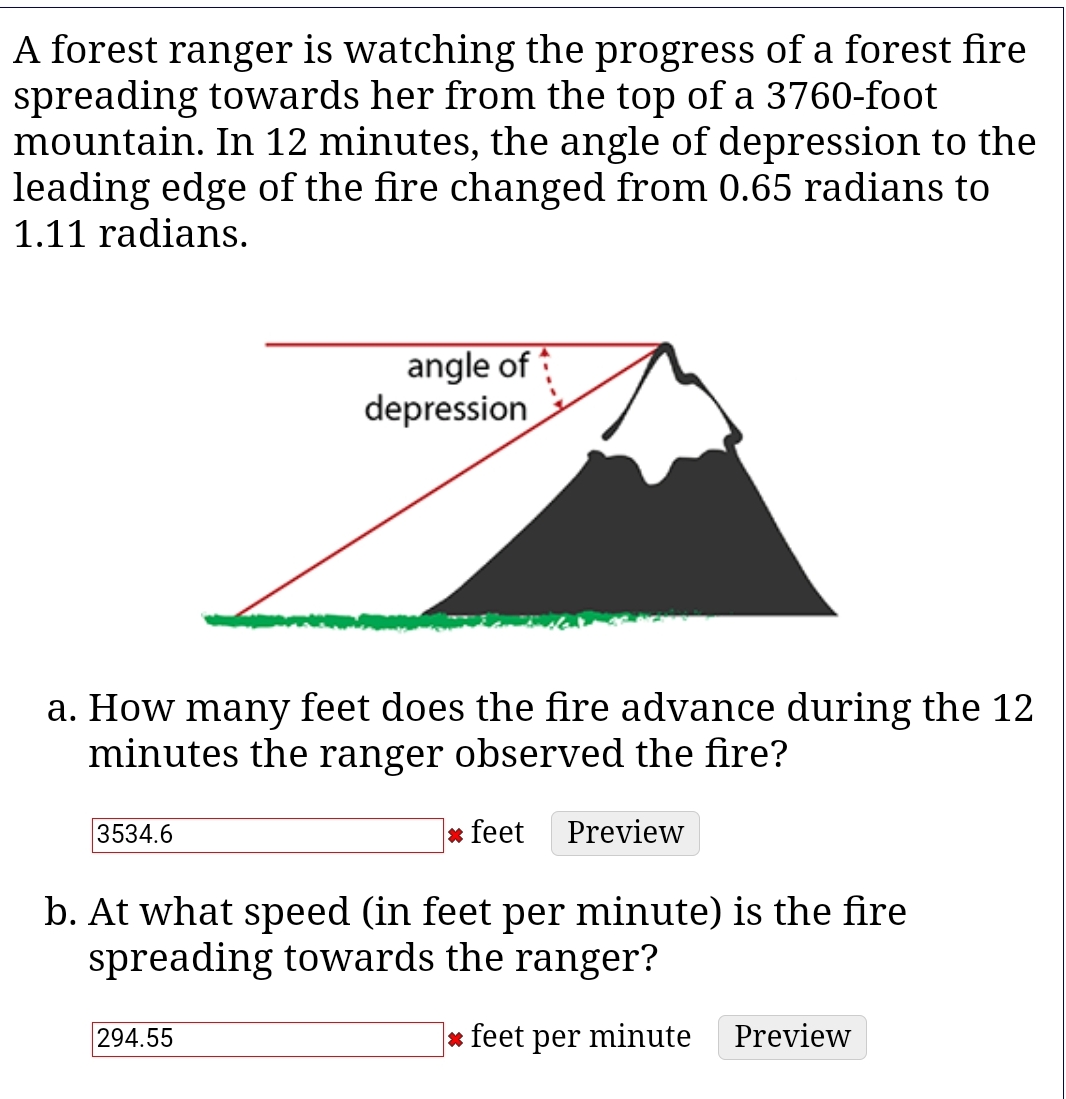 Solved A forest ranger is watching the progress of a forest | Chegg.com