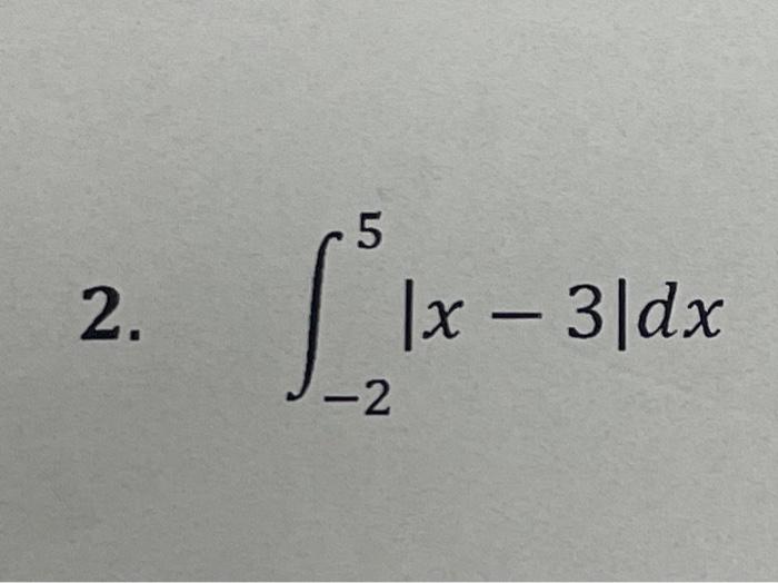 Solved ∫−25∣x−3∣dx | Chegg.com