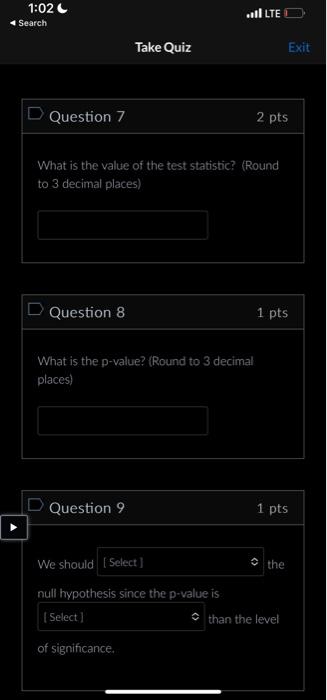 Solved The following data (in Drink1.xlsx ) represent the | Chegg.com