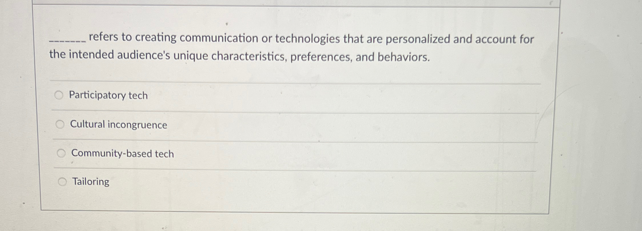 Solved refers to creating communication or technologies that | Chegg.com