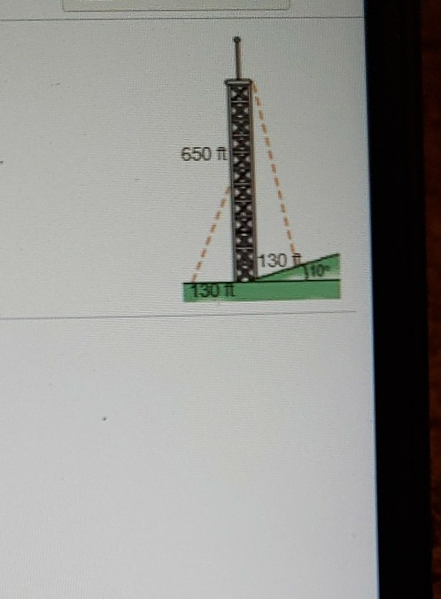 Solved The height of a radio tower is 650 feet, and the | Chegg.com