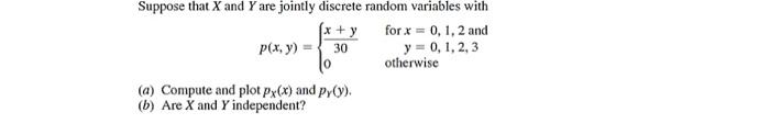 Solved Suppose that X and Y are jointly discrete random | Chegg.com