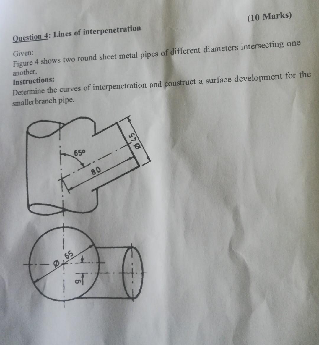 Question 4: Lines of interpenetration Given: Figure 4 | Chegg.com