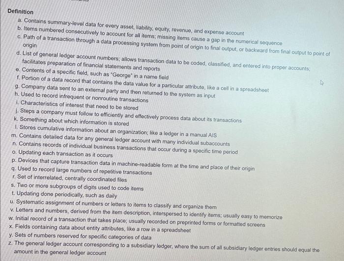 [Solved]: Definition 4. Contains summary level dets for eve