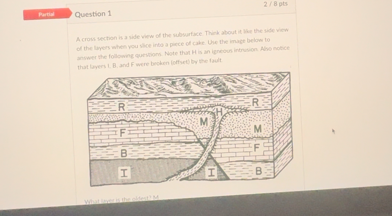 Solved A cross section is a side view of the subsurface. | Chegg.com