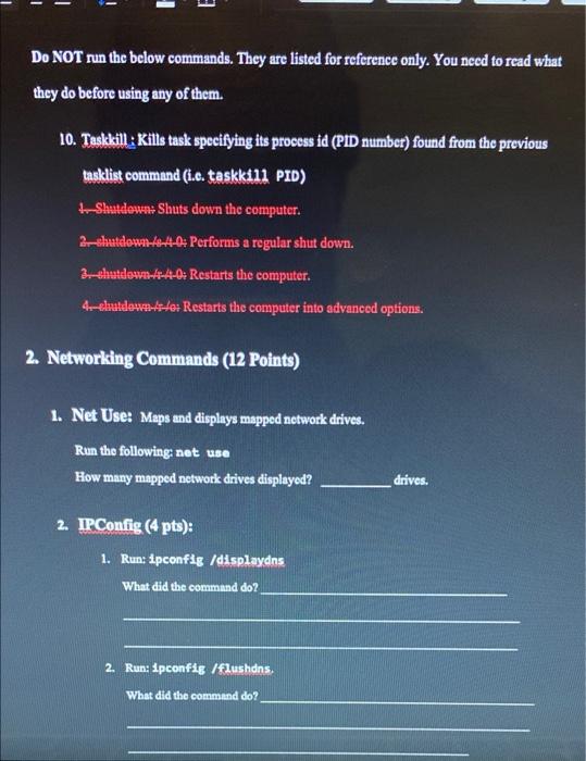 Solved \Windows Client/Server Administration Commands (30 | Chegg.com