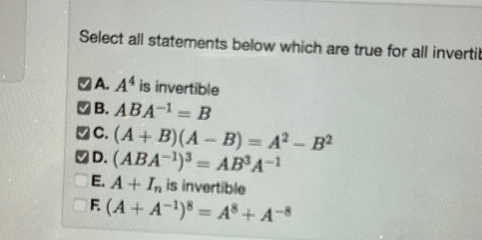 Solved Select all statements below which are true for all | Chegg.com