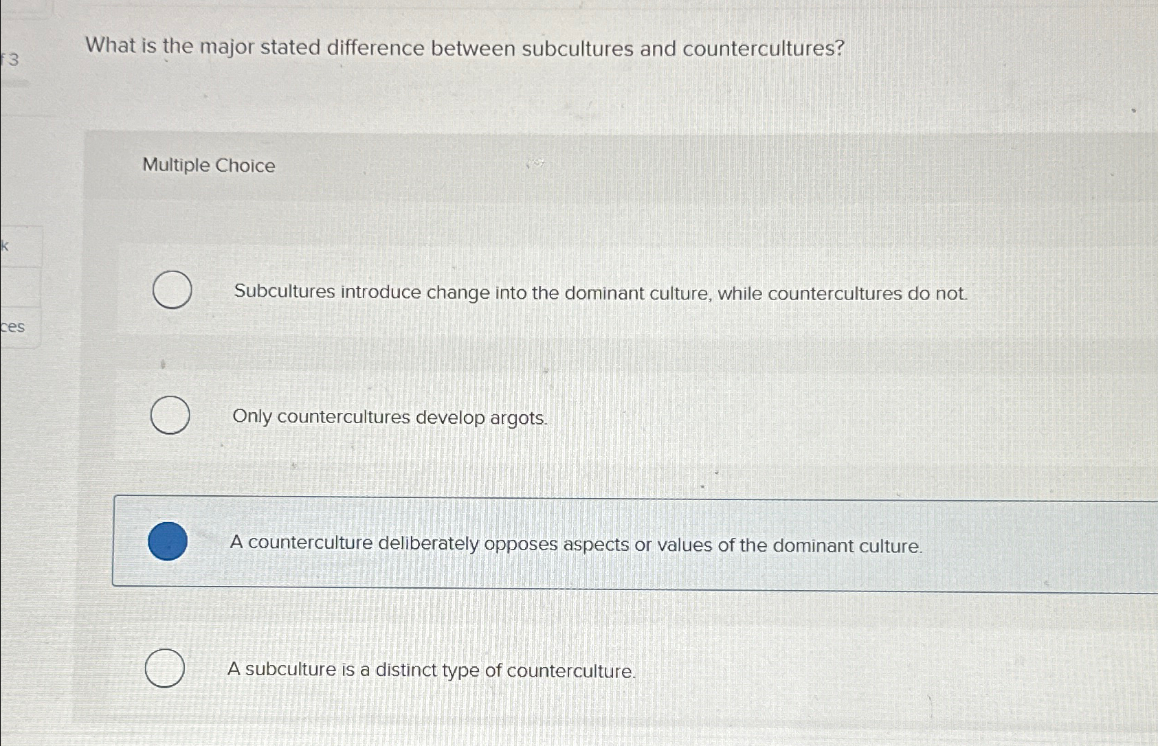 Solved What is the major stated difference between | Chegg.com