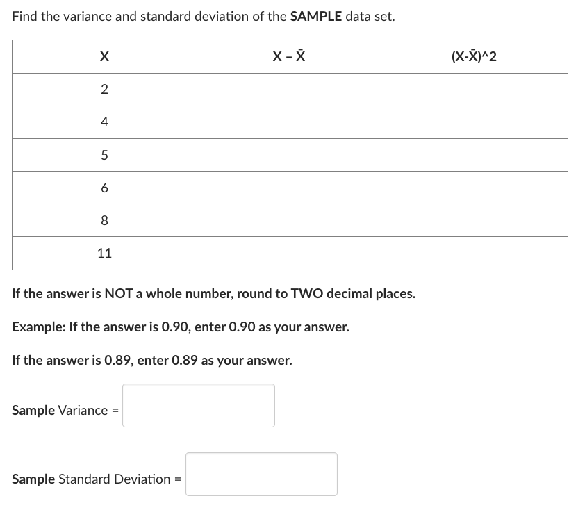Solved Find the variance and standard deviation of the | Chegg.com