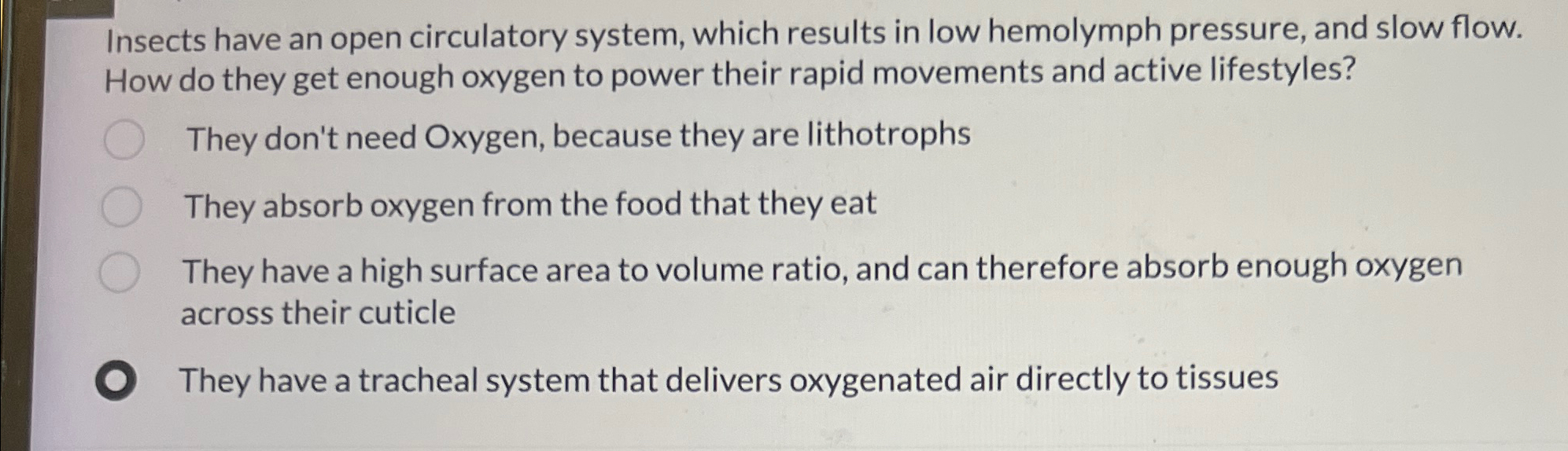 Solved Insects have an open circulatory system, which | Chegg.com