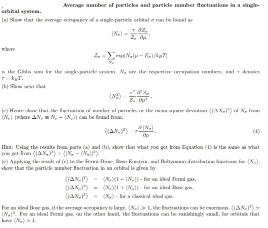 Solved Average number of particles and particle number | Chegg.com