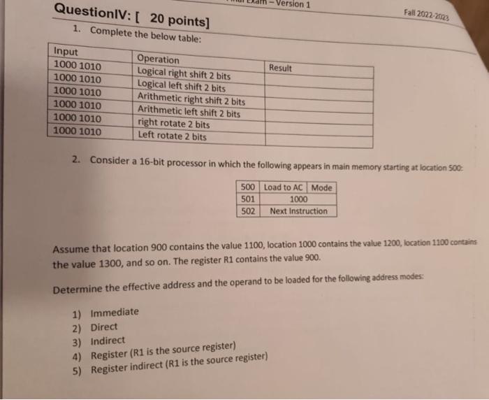 Solved 2. Consider a 16 -bit processor in which the | Chegg.com Solved 2. Consider a 16 -bit processor in which the | Chegg.com