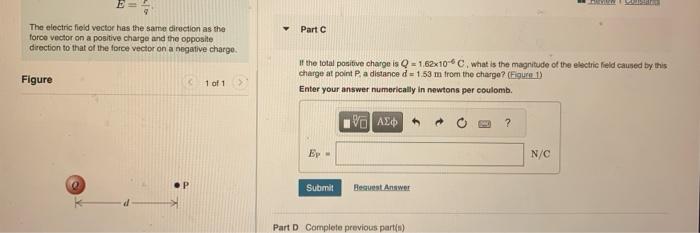 Solved The electric field vector has the same direction as | Chegg.com