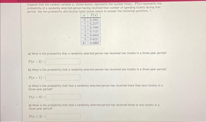 Solved Suppose that the random variable \\( x \\), shown | Chegg.com