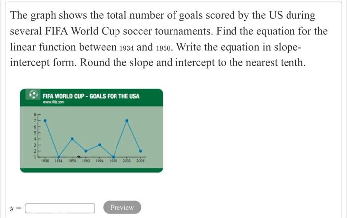 [Solved]: The graph shows the total number of goals scored