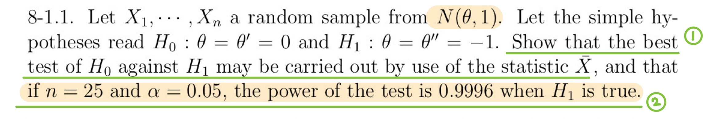 Solved 8-1.1. ﻿Let x1,cdots,xn ﻿a random sample from N(θ,1). | Chegg.com