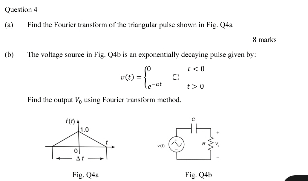 Solved Question 4(a) ﻿Find the Fourier transform of the | Chegg.com