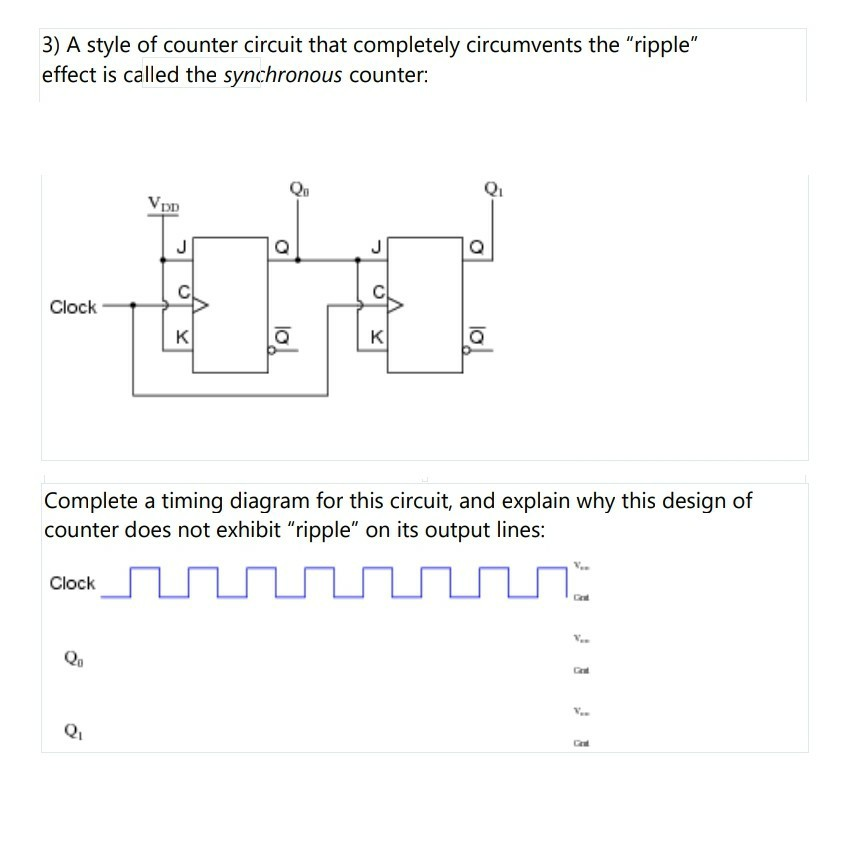 Solved 3) A style of counter circuit that completely | Chegg.com