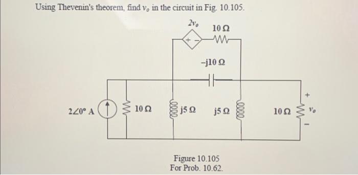 Solved Using Thevenin's theorem, find vo in the circuit in | Chegg.com