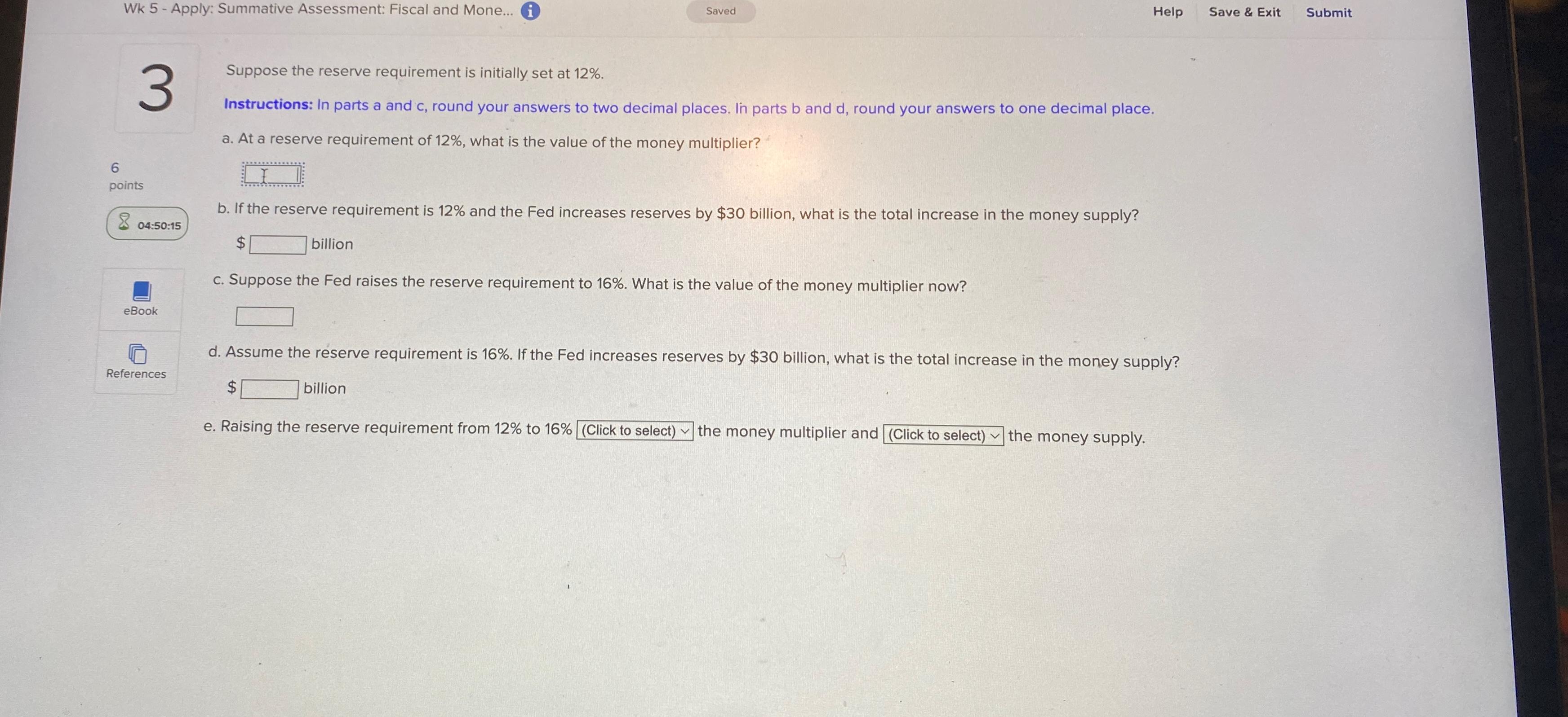 Solved Wk 5 - ﻿Apply: Summative Assessment: Fiscal and | Chegg.com
