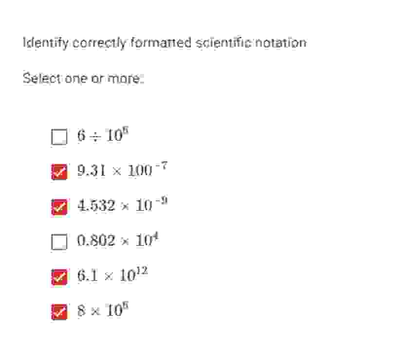 Solved Islentify correctly formatted scientific | Chegg.com