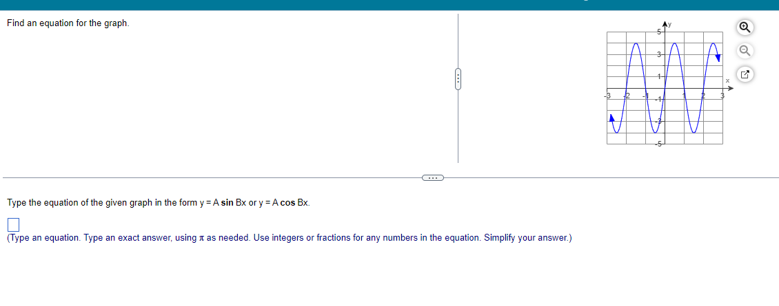 Solved Find an equation for the graph.Type the equation of | Chegg.com