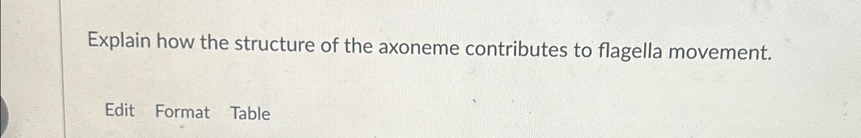 Solved Explain how the structure of the axoneme contributes | Chegg.com