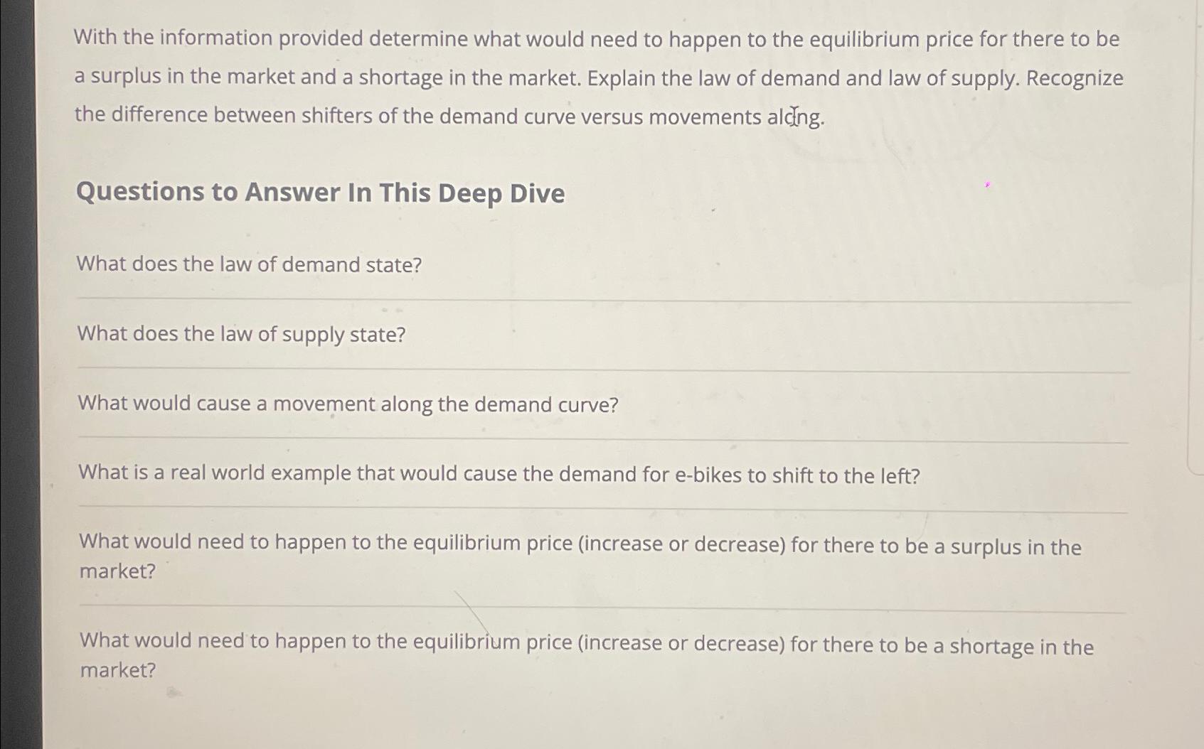 Solved With the information provided determine what would | Chegg.com