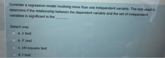 Solved Consider a regression model involving more than one | Chegg.com