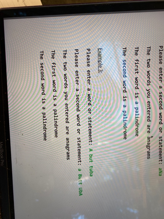 Solved TOMMY Write a program that takes in two words or | Chegg.com