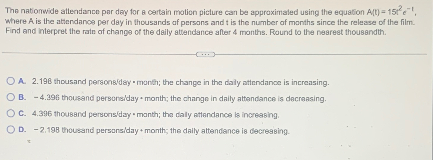 Solved The nationwide attendance per day for a certain | Chegg.com