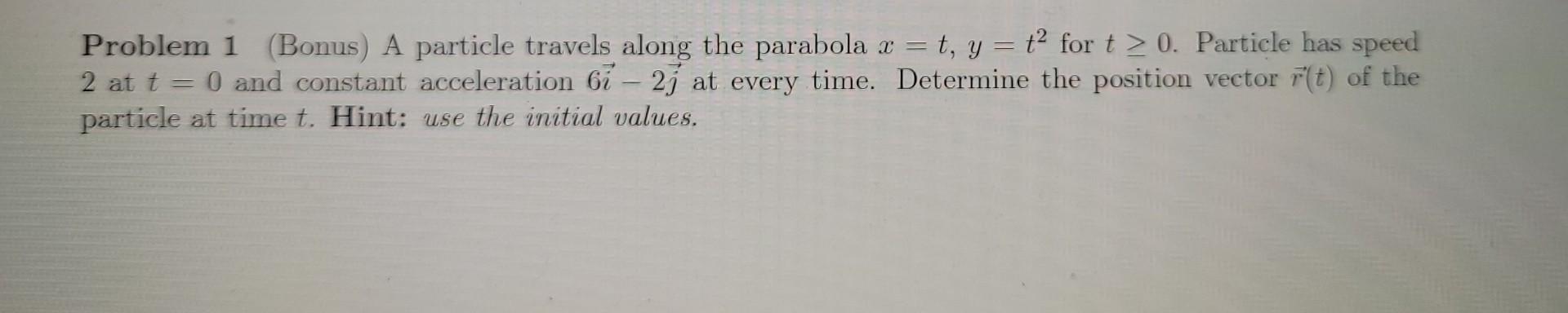 Solved Problem 1 (Bonus) A particle travels along the | Chegg.com