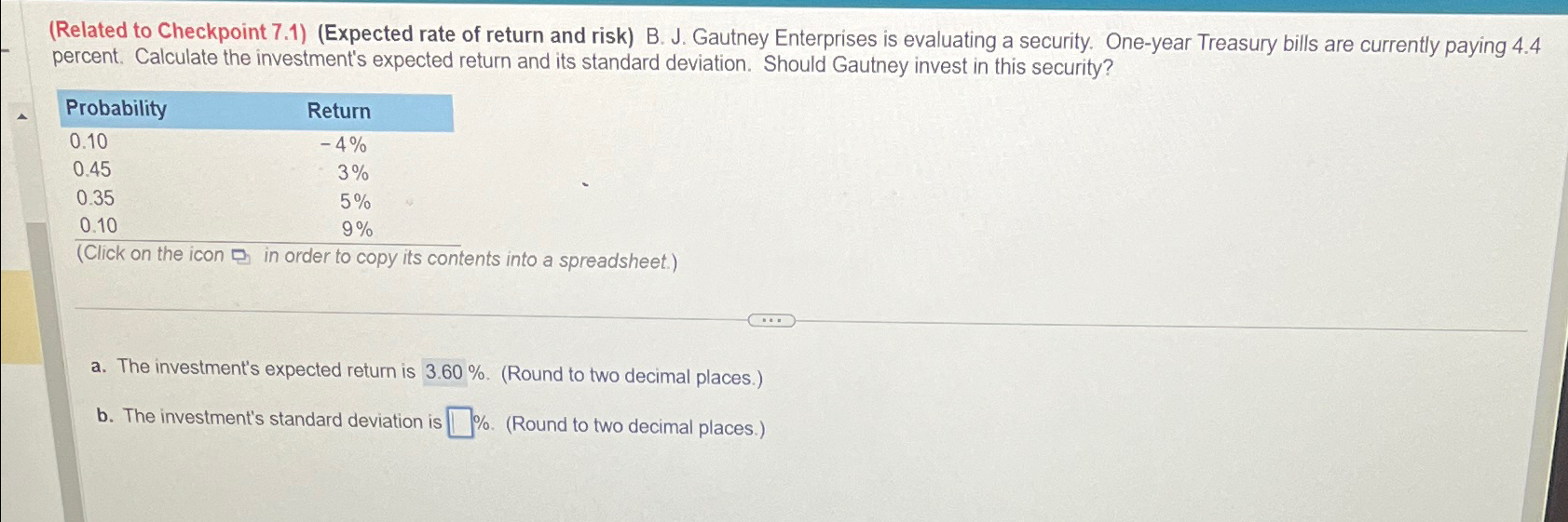 Solved (Related to Checkpoint 7.1) (Expected rate of return | Chegg.com
