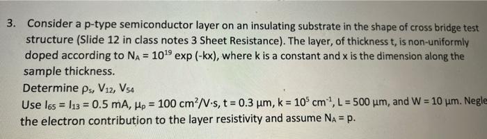 Solved Consider a p-type semiconductor layer on an | Chegg.com