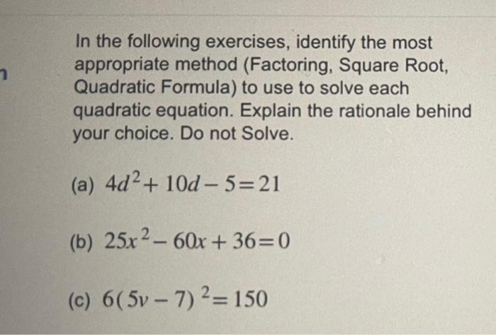 Solved In the following exercises, identify the most | Chegg.com