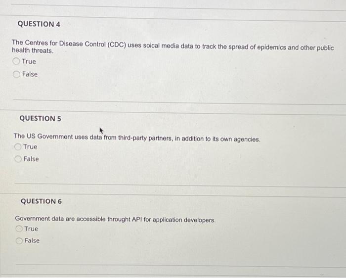 Solved QUESTION 4 The Centres for Disease Control (CDC) uses | Chegg.com