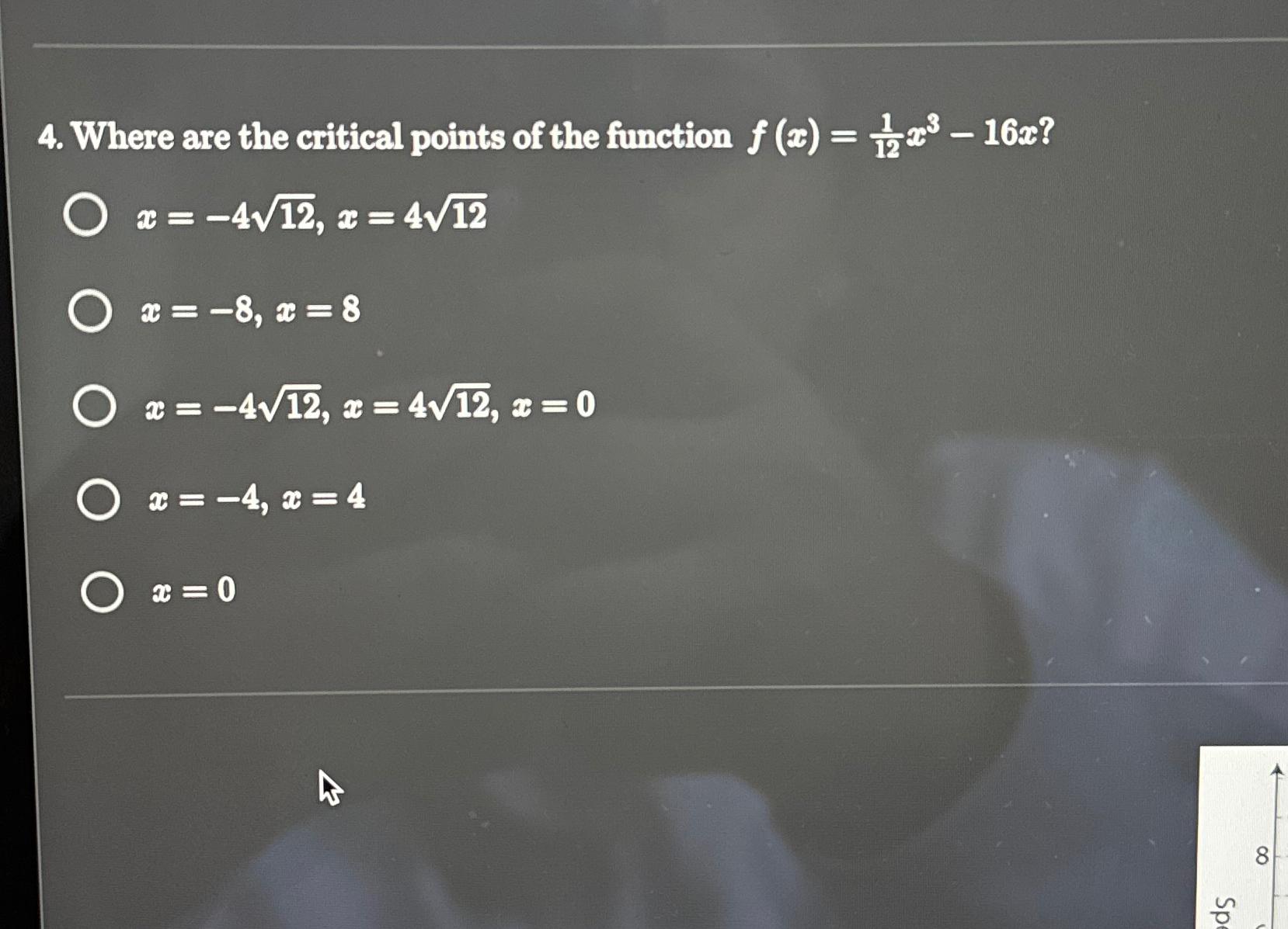 Solved what are the critical points of the function | Chegg.com
