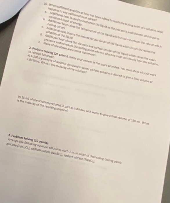 Solved just asking for problems 2 and 3. ignore question 30 | Chegg.com
