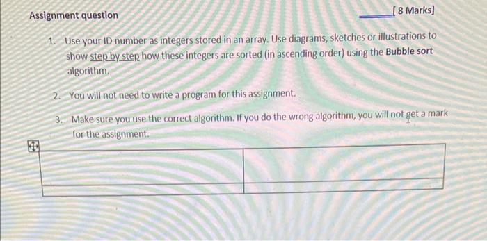 Solved Assignment question [8 Marks] 1. Use your ID number | Chegg.com