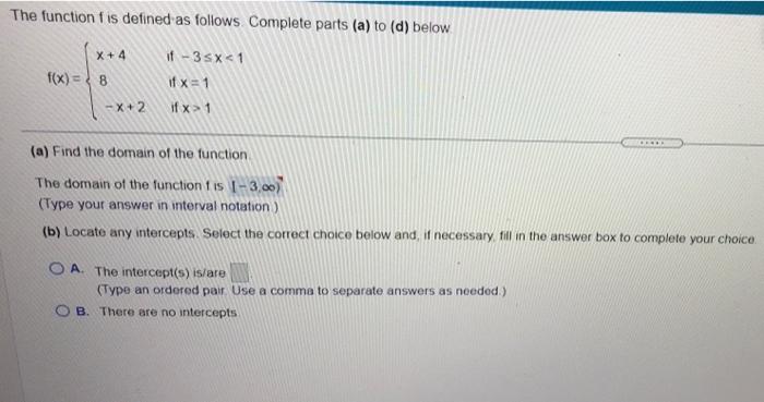 Solved The function fis defined as follows Complete parts | Chegg.com