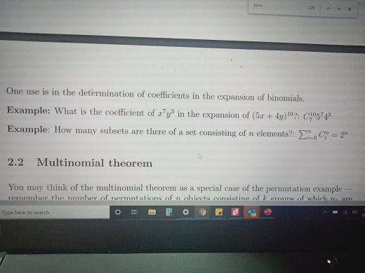 Solved One use is in the determination of coefficients in | Chegg.com